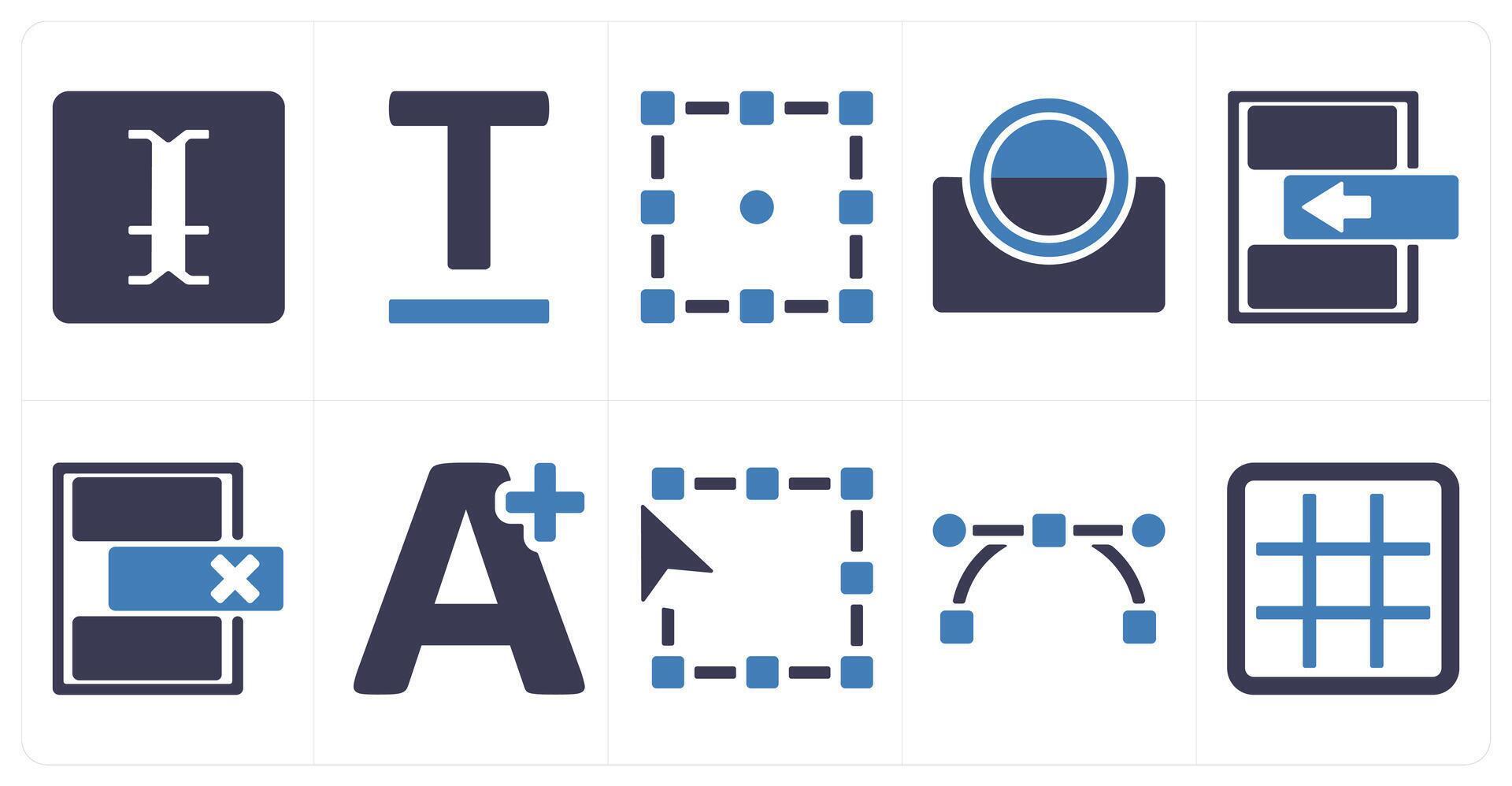 A set of 10 editing tools icons as paragraph, text, transform 51560151 ...