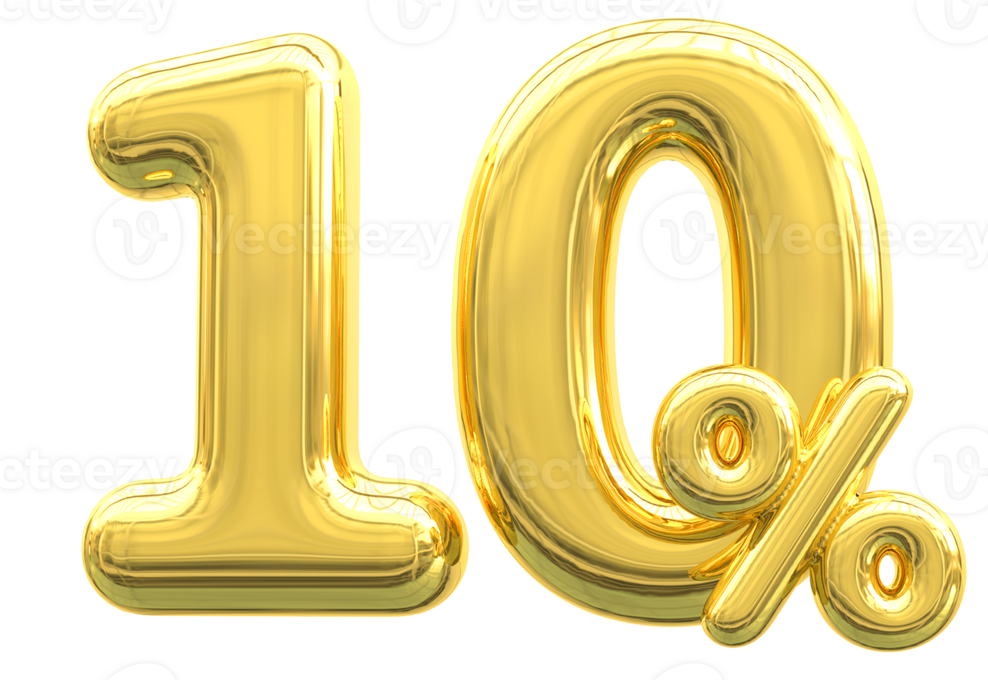 10 Percent Gold Balloon Offer In 3d 51568876 Png