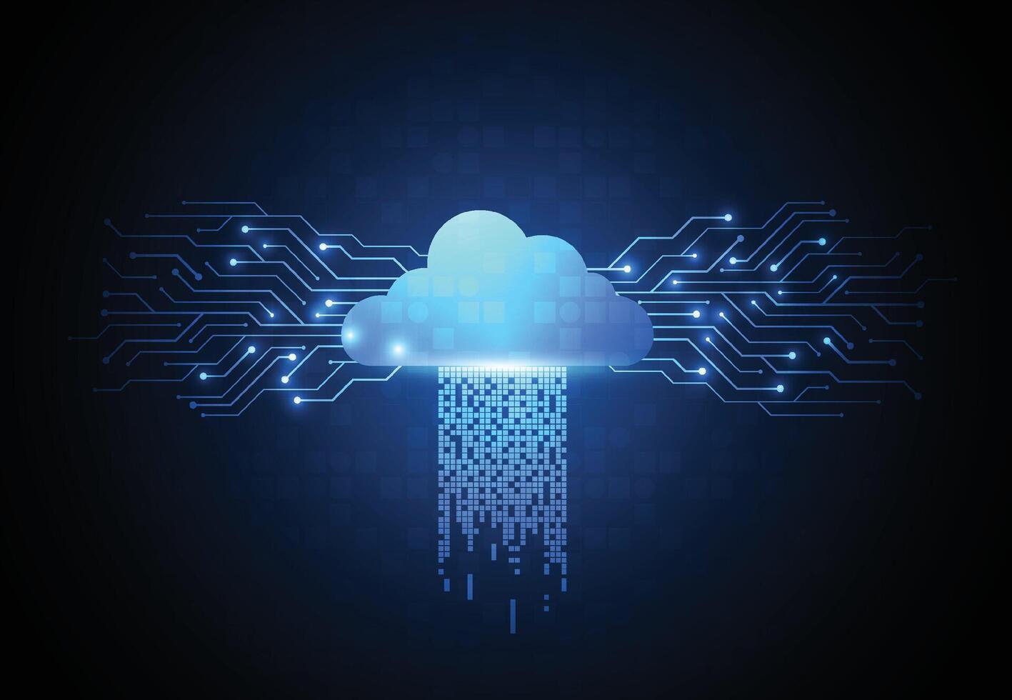 Cloud Networking Computing Concept Design Digital Data Transform Download And Upload Cloud