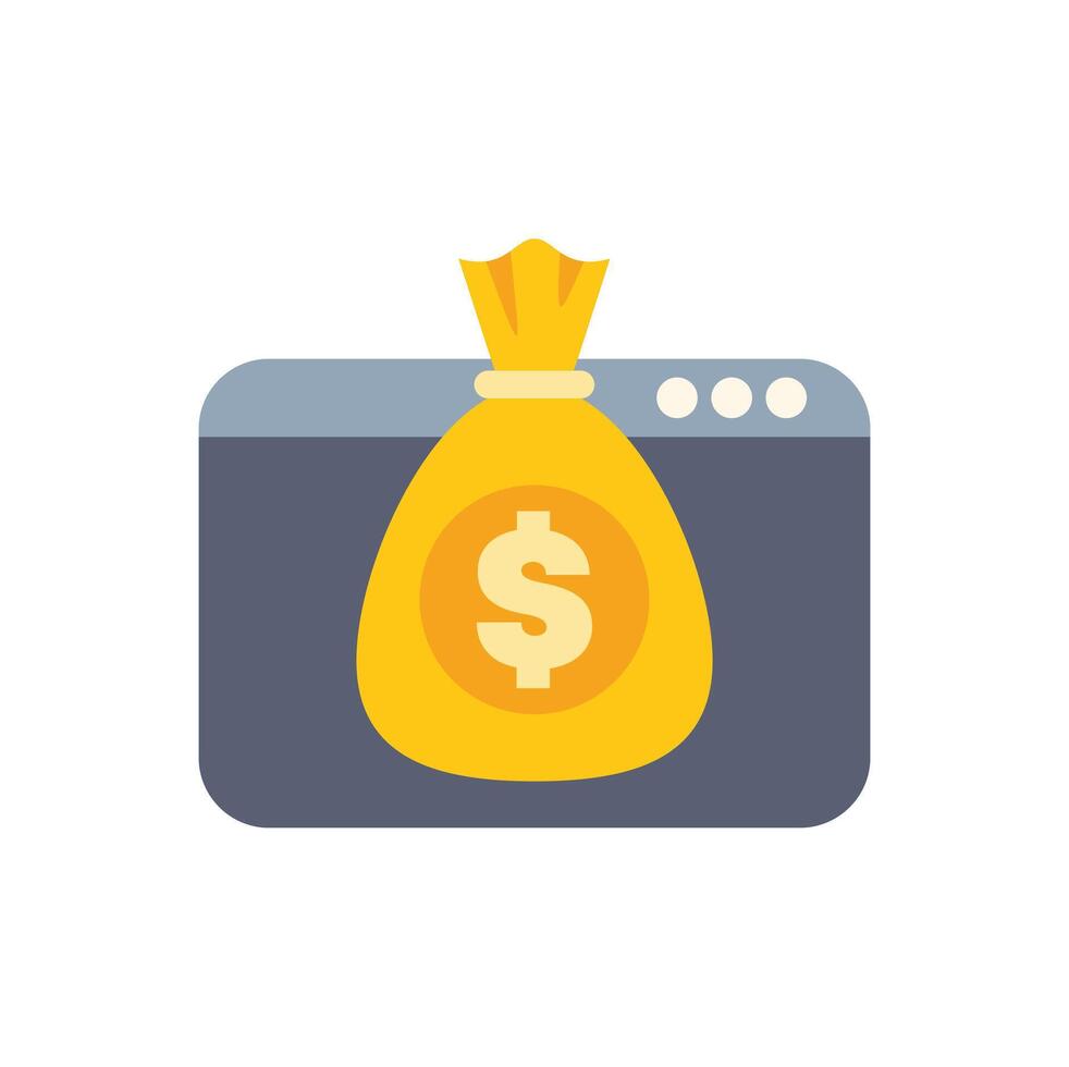 Money Bag Overlapping Website Browser Window Representing Online Earning Concept 51574704 Vector 2348