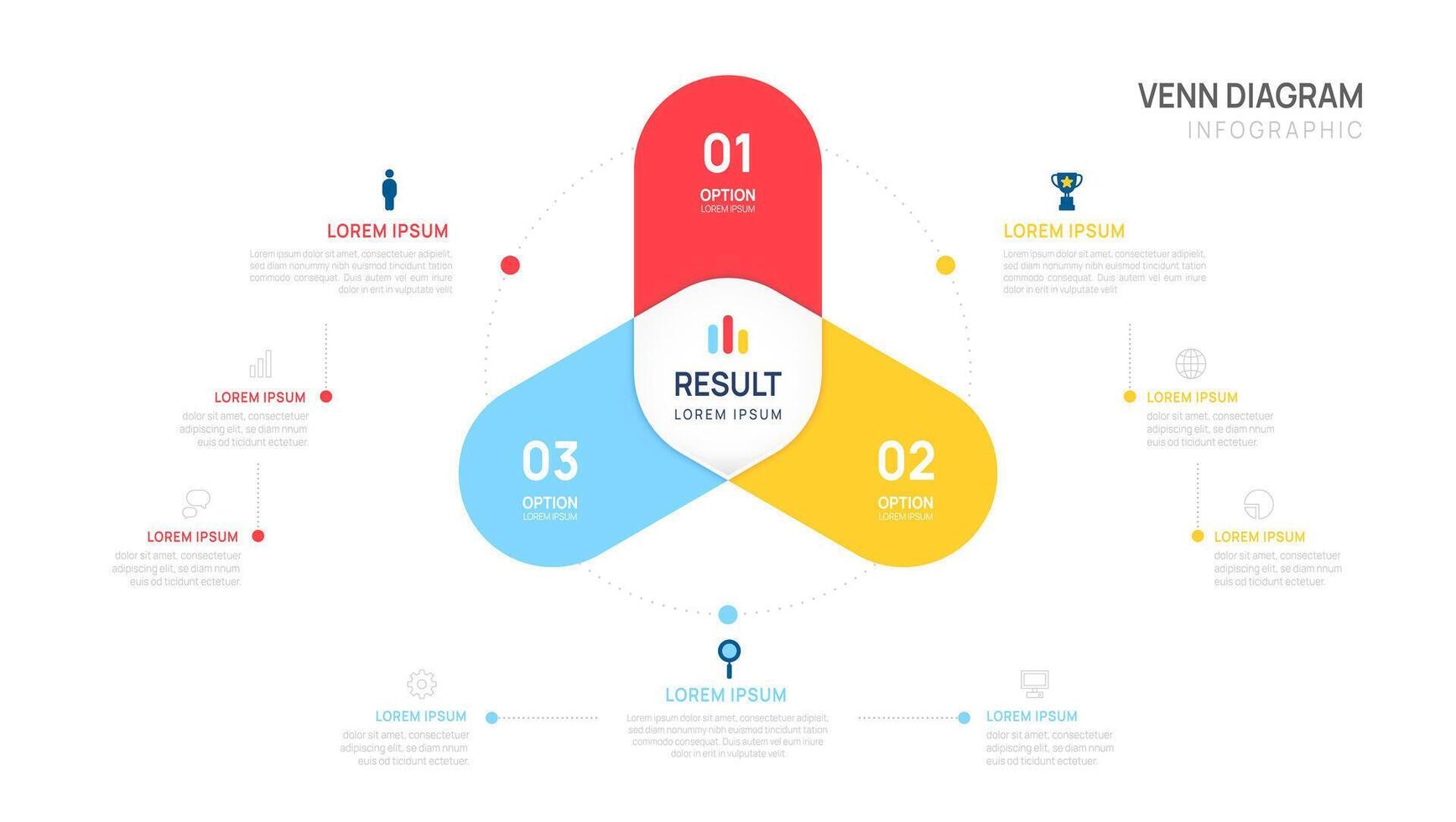 Infographic Venn diagram chart template for business start up ...