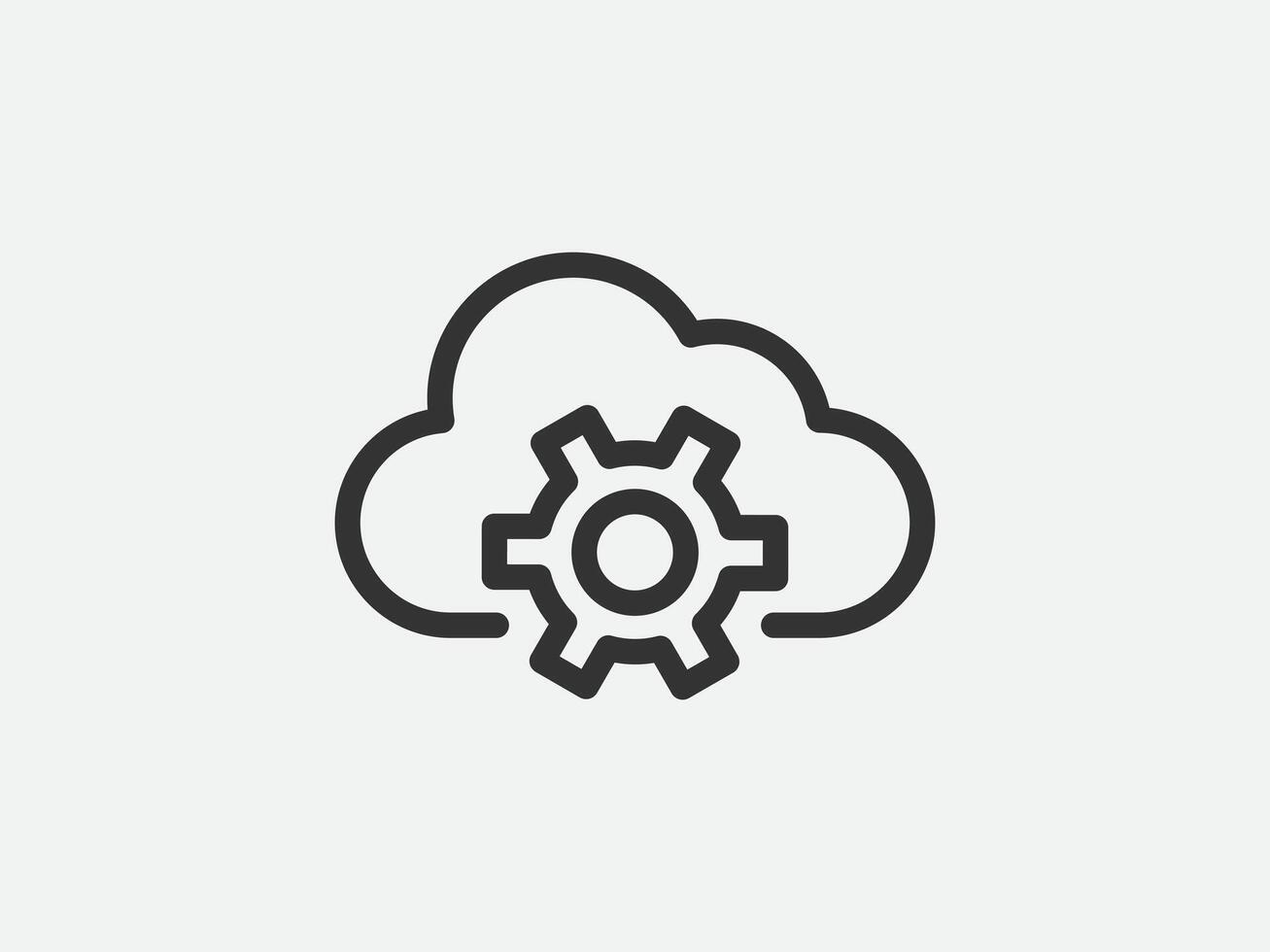 Technology Icon Cloud Computing Connection Big Data Global Server