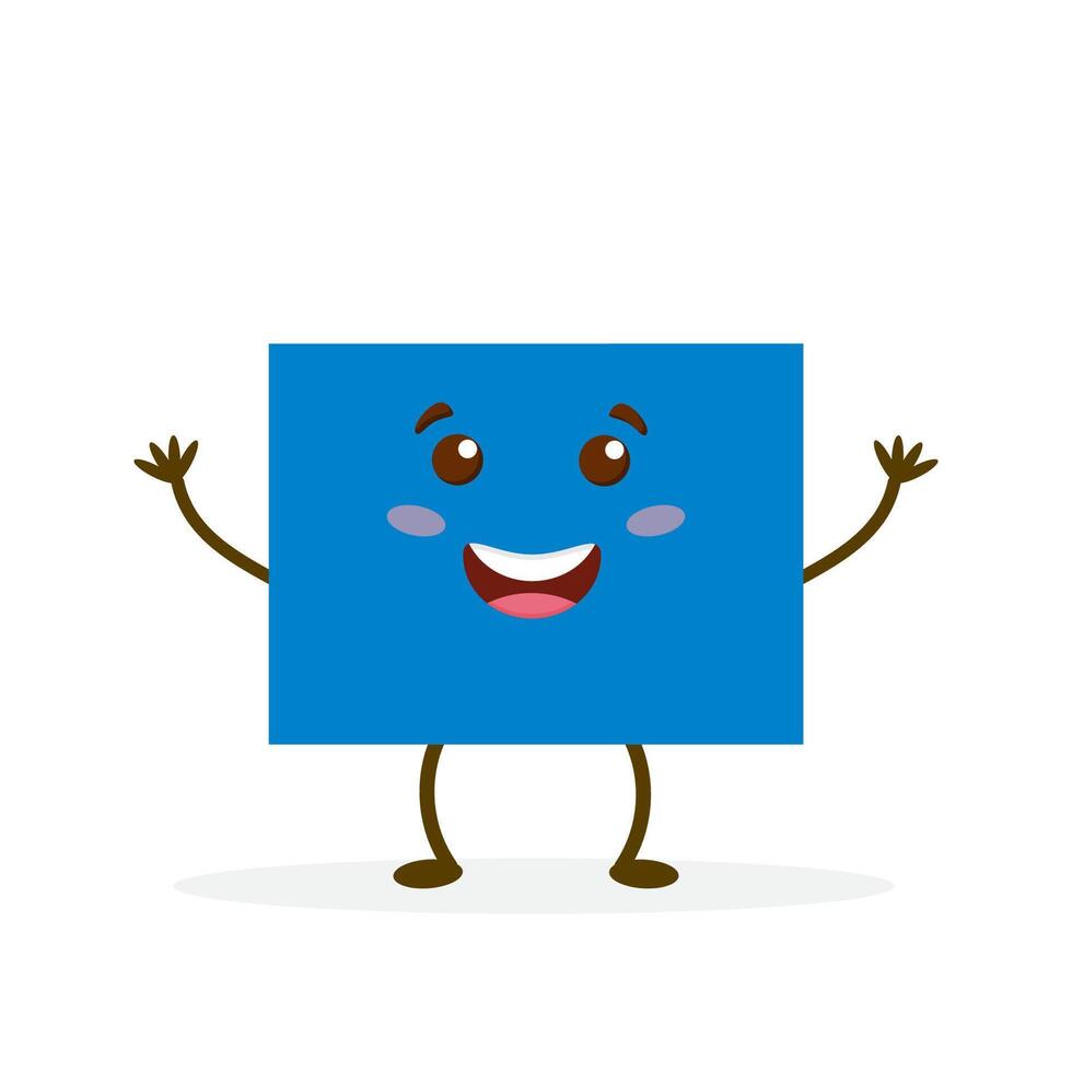 Geometric funny shapes cute kids colorful . rectangular shape cartoon ...