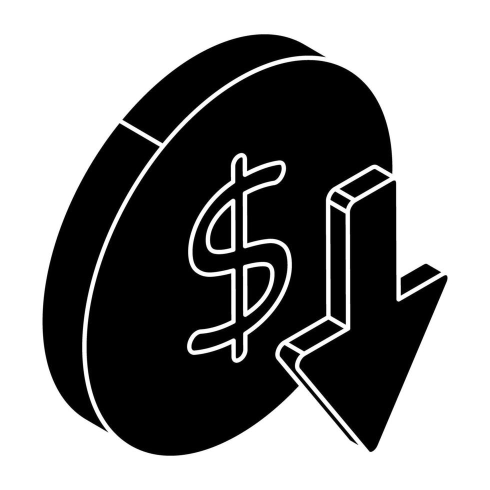 A trendy design icon of dollar decrease 51588383 Vector Art at Vecteezy