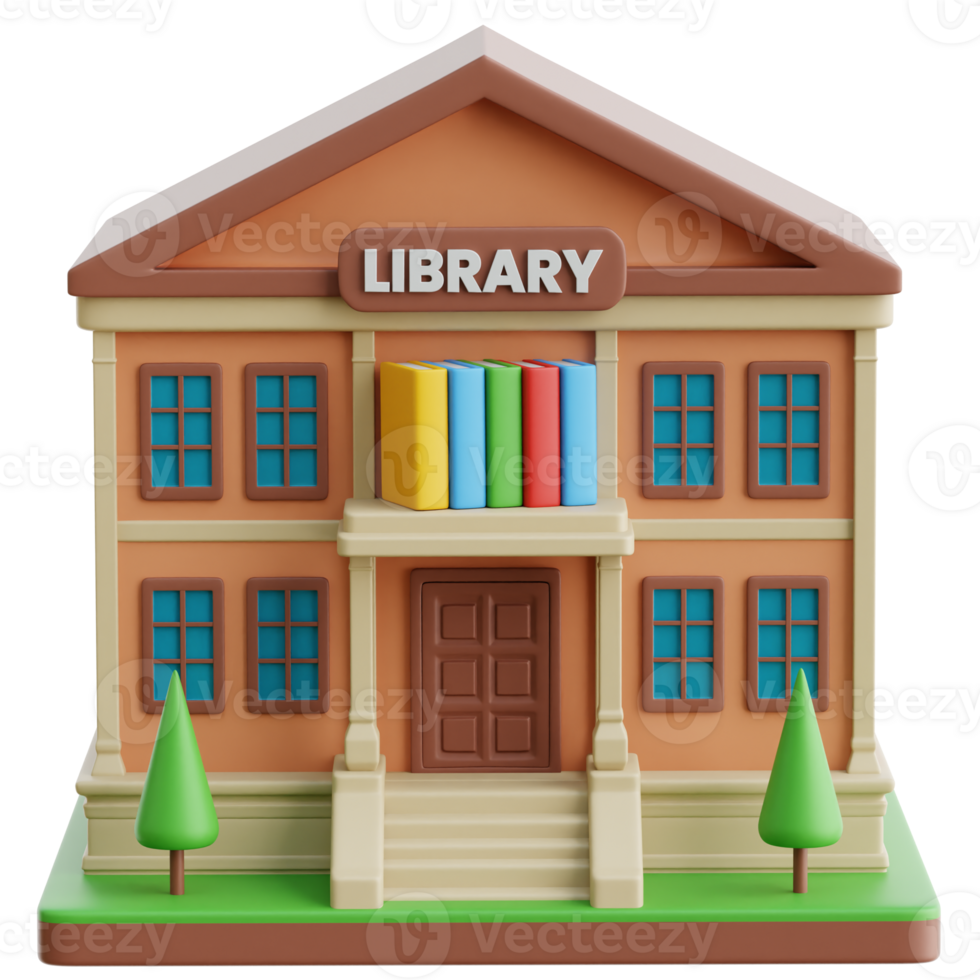 Library 3d Buildings Illustration 51590368 PNG