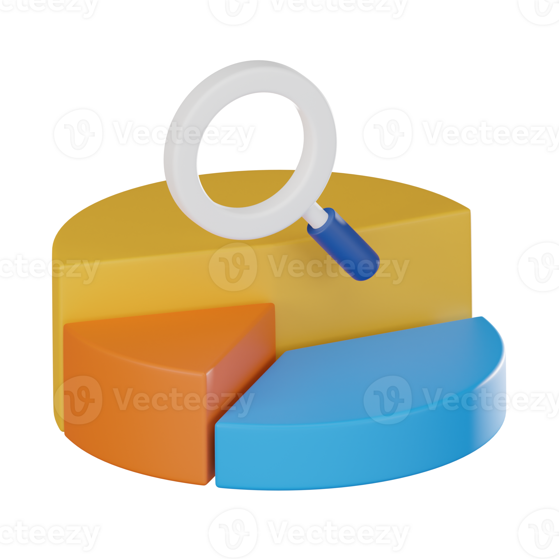 3D Pie Chart Market Icon, Business Analysis and Data Visualization Render 51597321 PNG