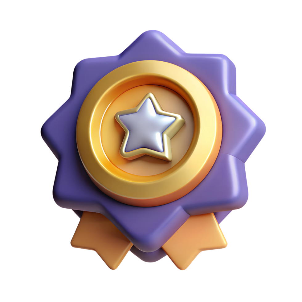 3d futurista medalla con estrella emblema 51597416 PNG