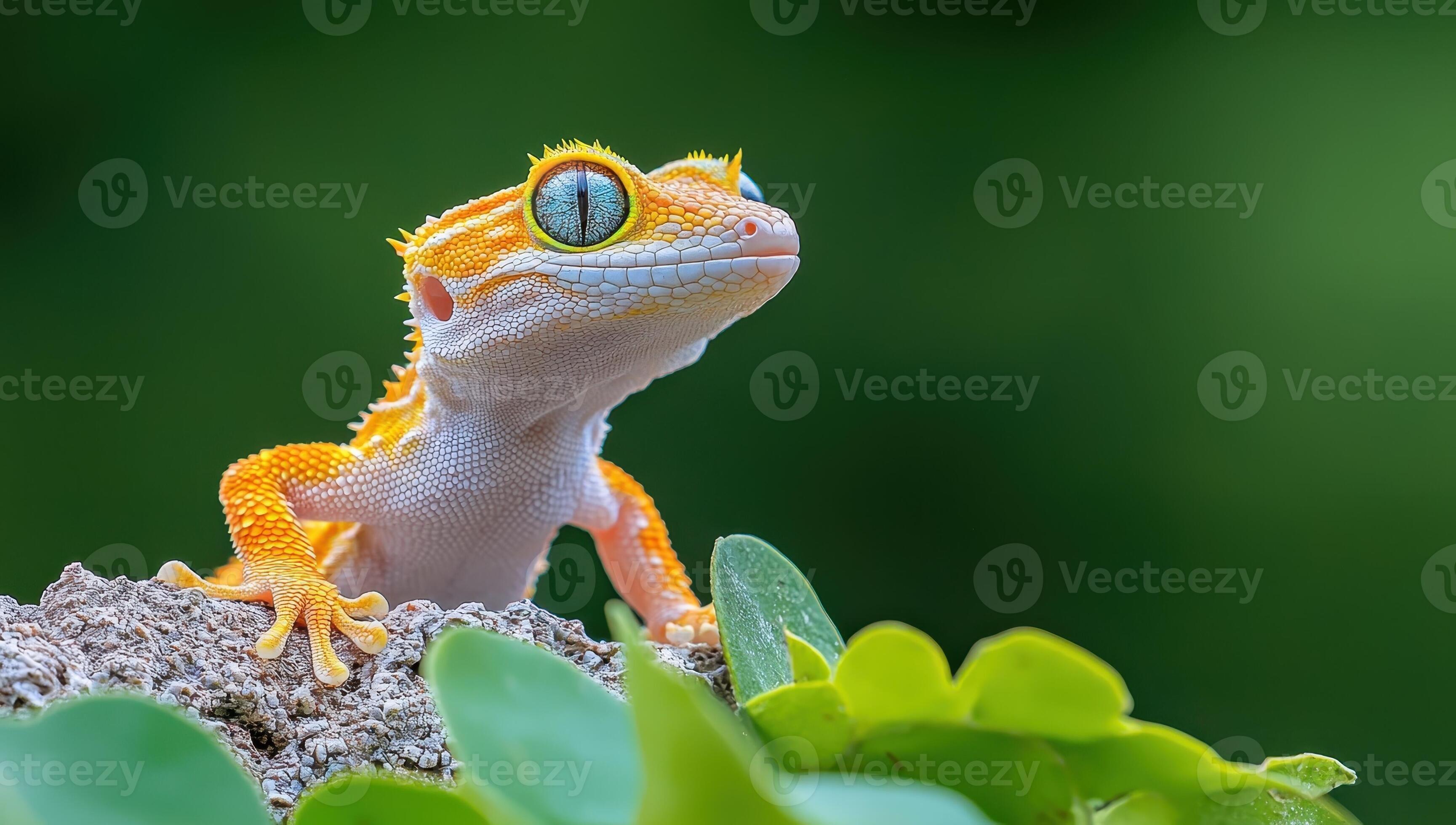 Curious Crested Gecko, A Vibrant Reptile in its Natural Habitat 51599369 Stock Photo at Vecteezy