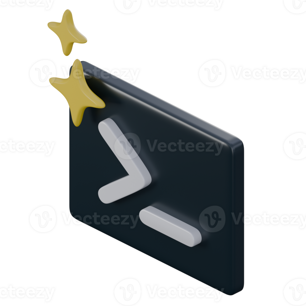 3d render illustration of command prompt, AI generate, technology 3d ...