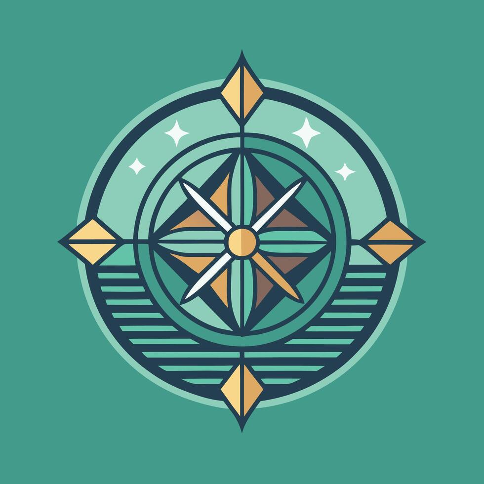 A Compass Rose Icon On A Green Background 51635870 Vector Art At Vecteezy