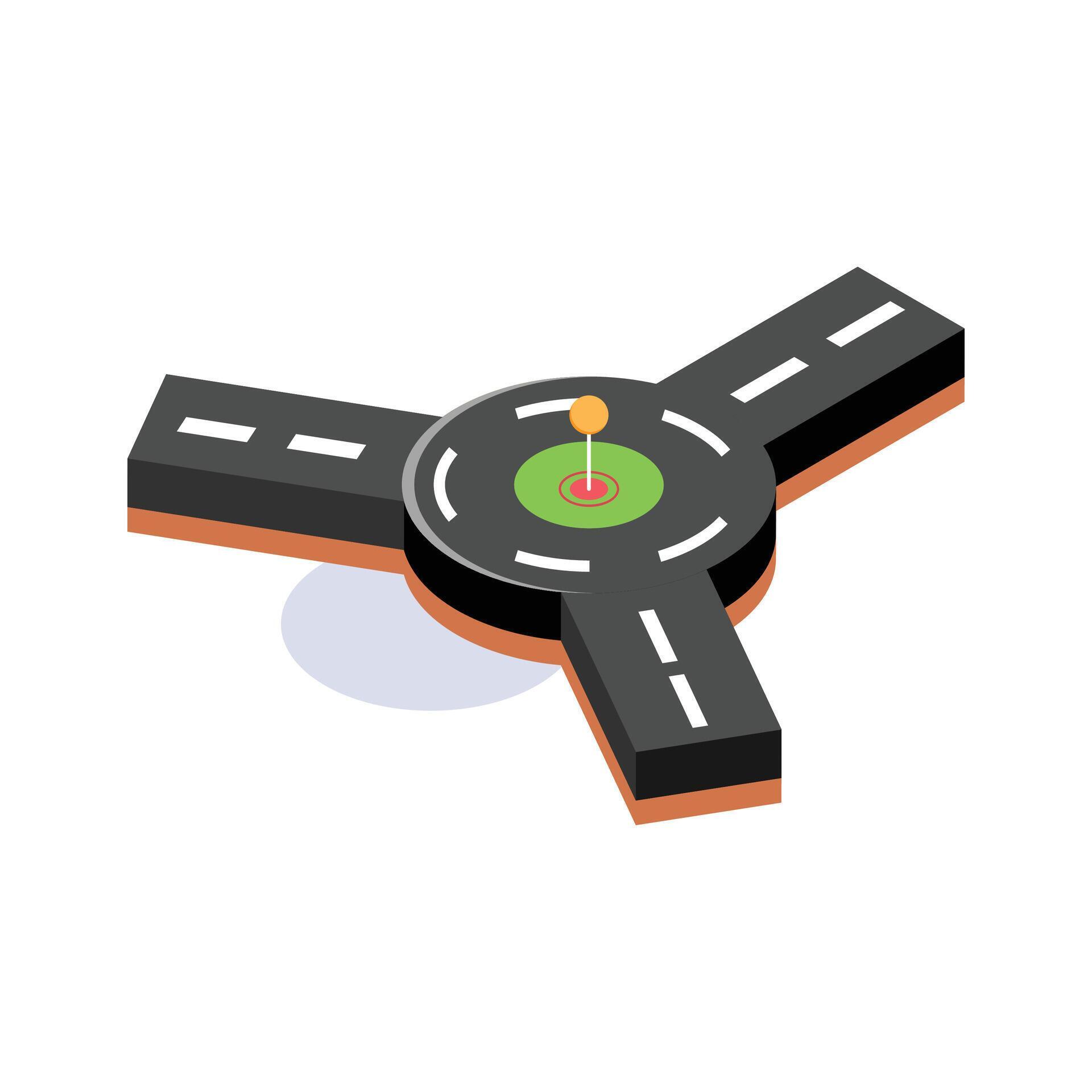 Three way road roundabout with directional navigation indicators 51662223 Vector Art at Vecteezy