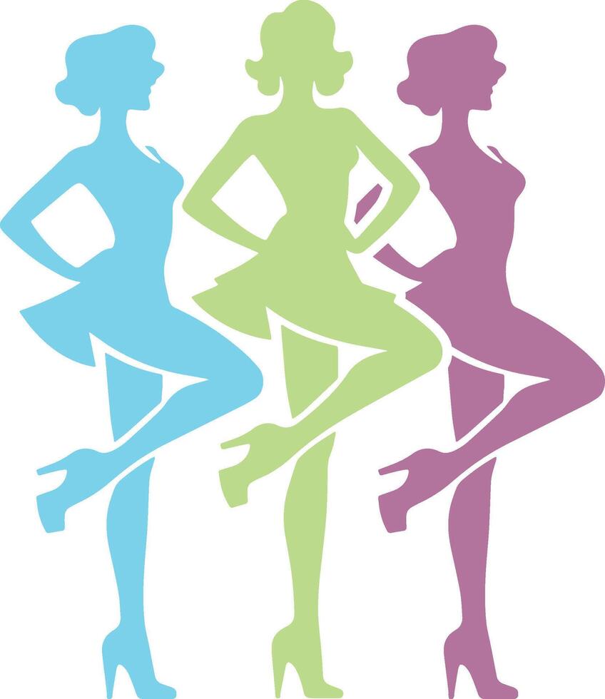 Colorful flat set of ballerinas . Ballet Dancing Silhouettes ... Colorful flat set of ballerinas . Ballet Dancing Silhouettes ...