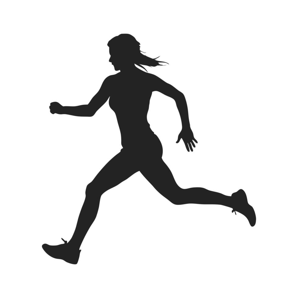 Female Athlete Running Silhouette 51680882 Vector Art at Vecteezy