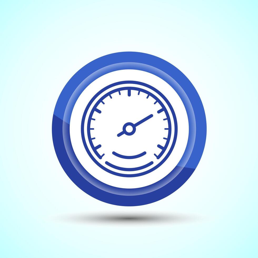 Speedometer Icon Design Illustration Speed Indicator Sign Symbol Blue Color Button Design