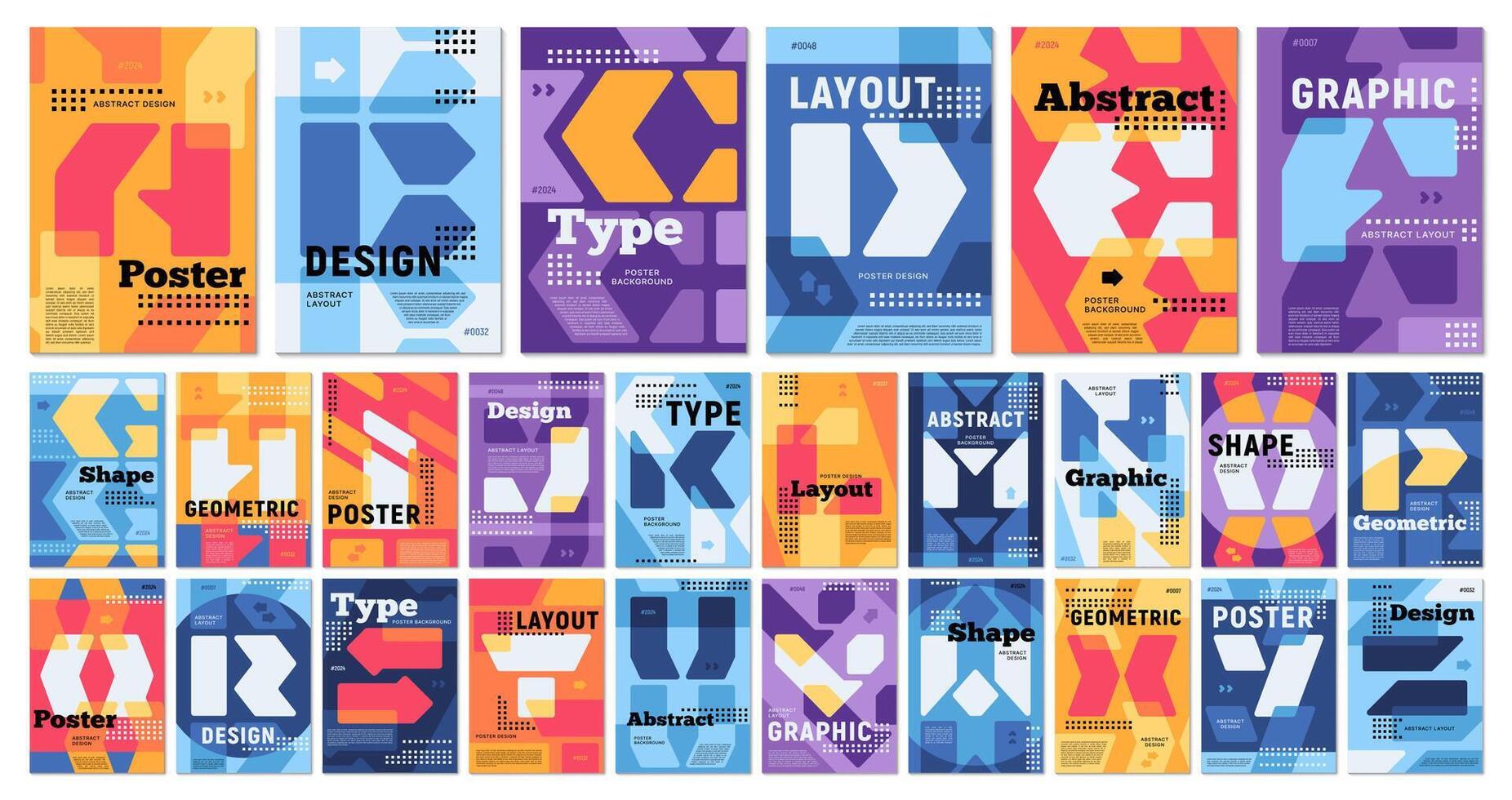 Geometric module typography alphabet book covers 51682088 Vector Art at ...