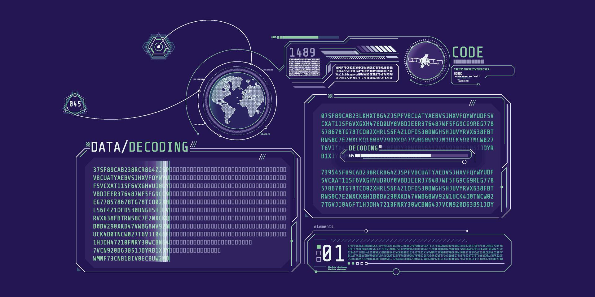 Futuristic Hud Design Of Satellite Data Decoding Program 51682944