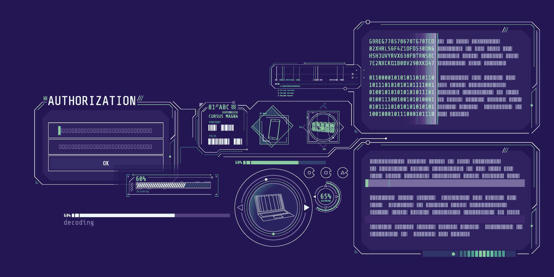 Data Decryption Program Interface With Authorization Window 51682955 Vector Art At Vecteezy