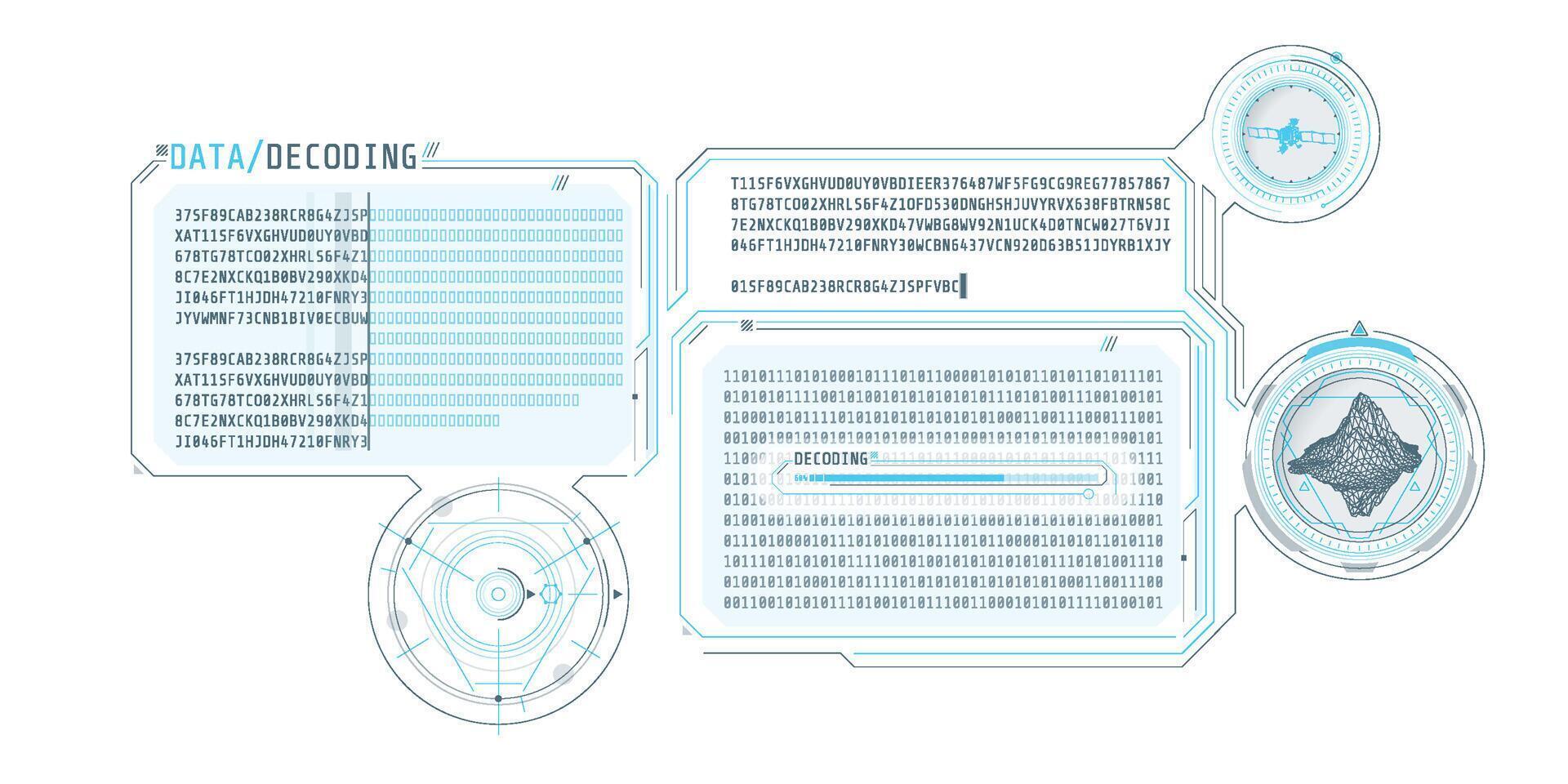 Interface For Decoding Satellite Data About An Object 51682972 Vector Art At Vecteezy