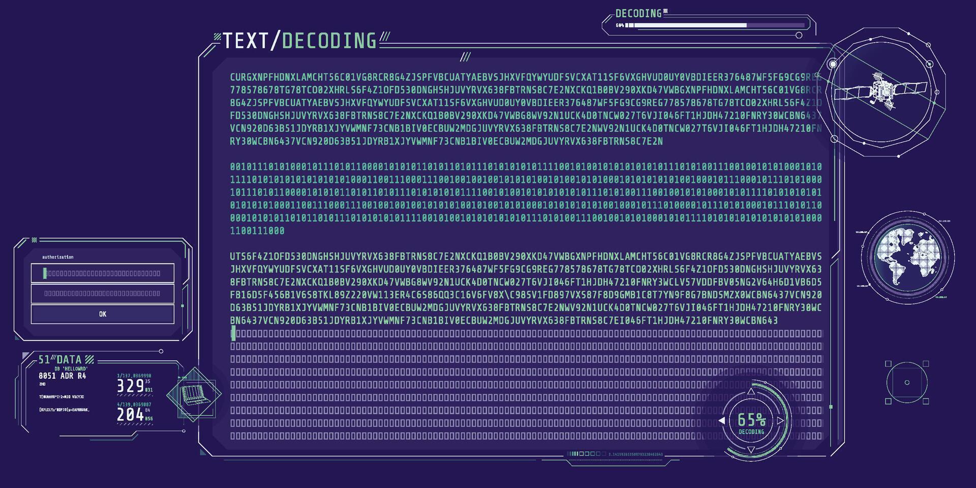 Design of a software interface for text decoding. 51682992 Vector Art at Vecteezy