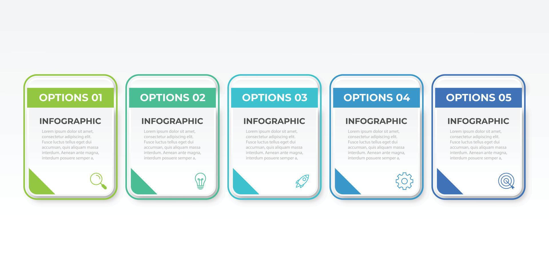Infographic label design template with icons and 5 options or steps ...