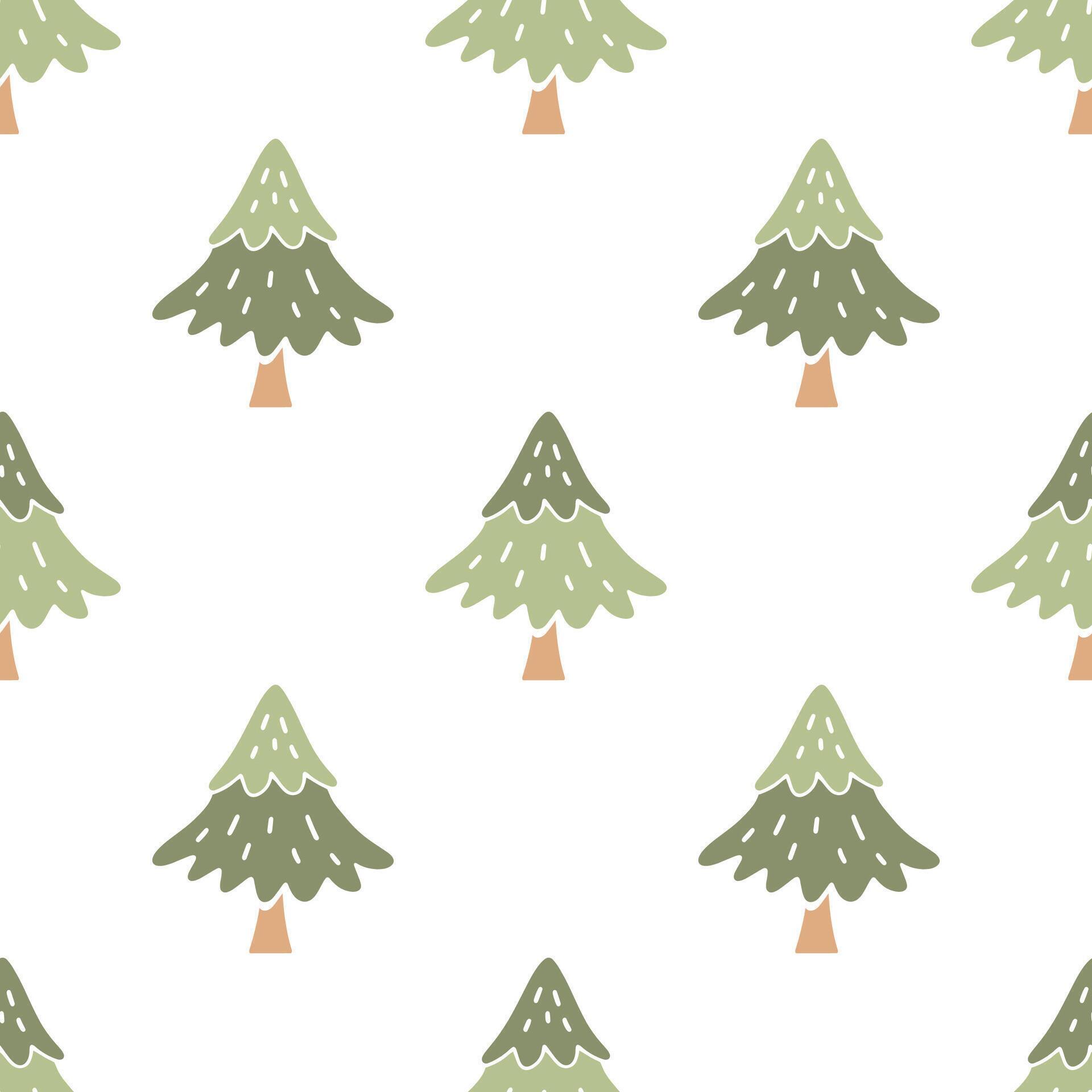 Cartoon cute pine tree seamless pattern. 51684242 Vector Art at Vecteezy
