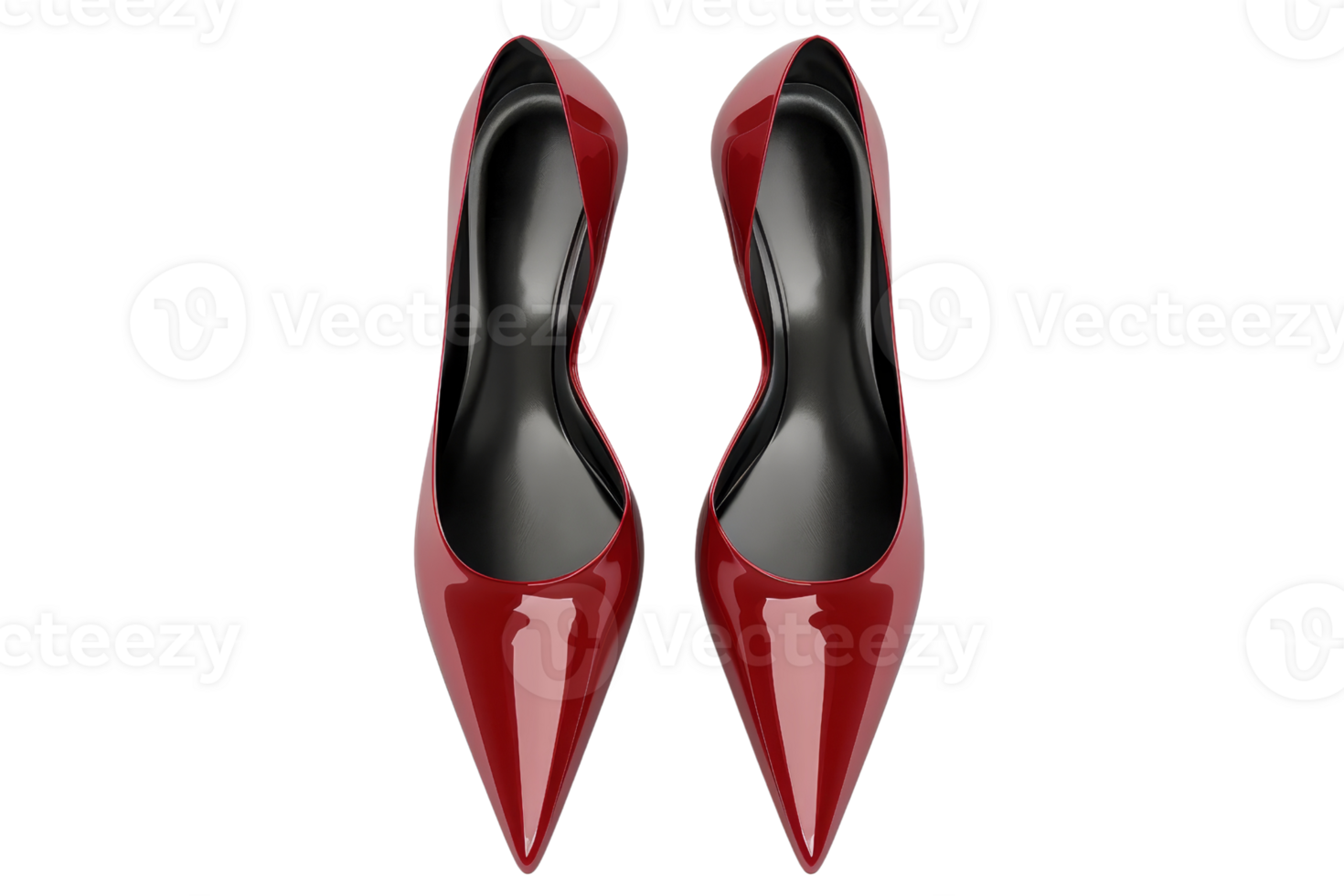 Elegant Red High Heel Shoes With A Shiny Finish Perfect For Formal Events And Adding A Touch Of