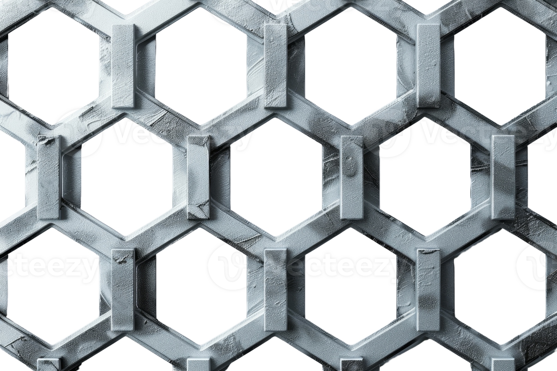 Abstract metallic hexagonal structure pattern with a modern, industrial design. Perfect for ...