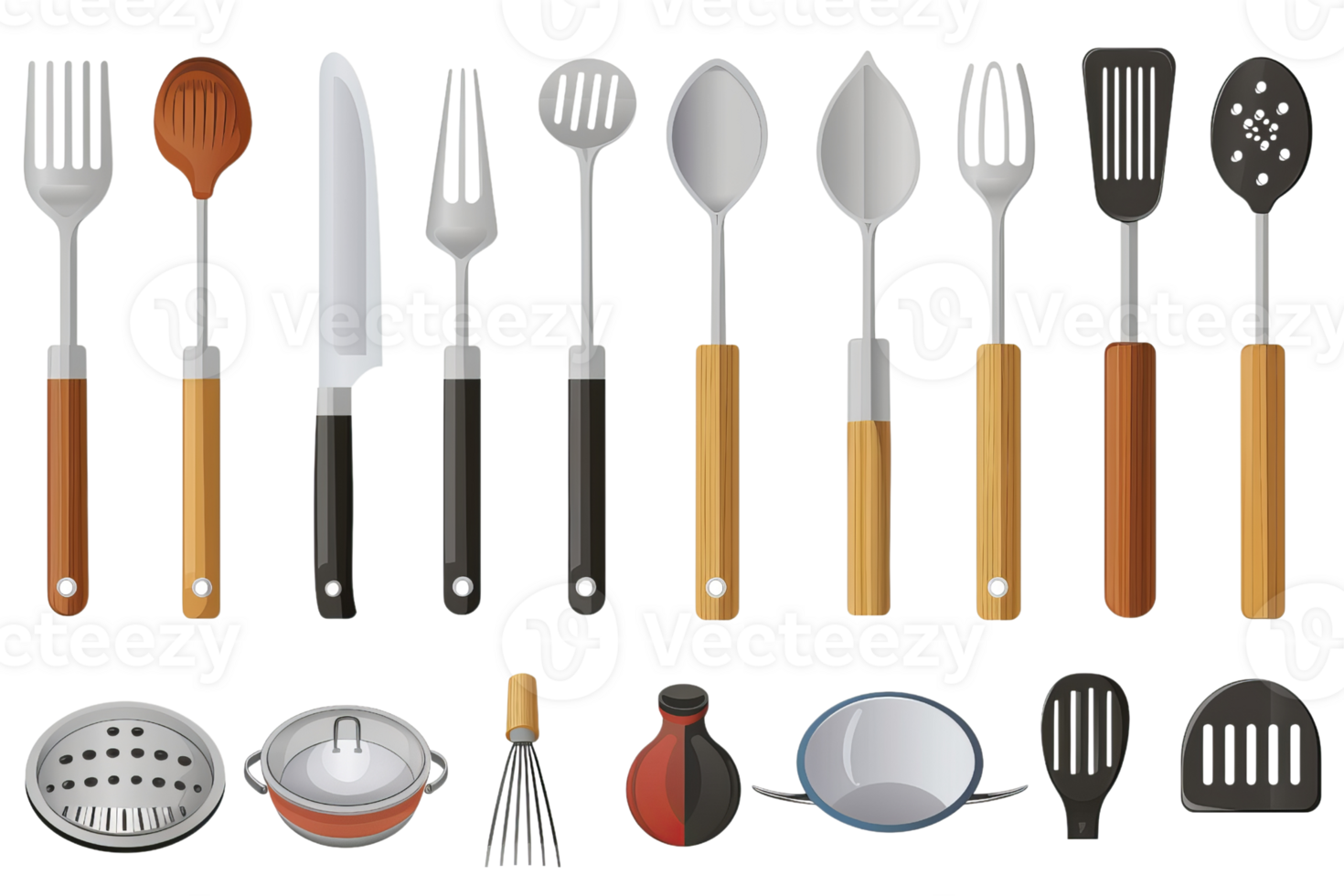Set of kitchen utensils. illustration. 51685568 PNG