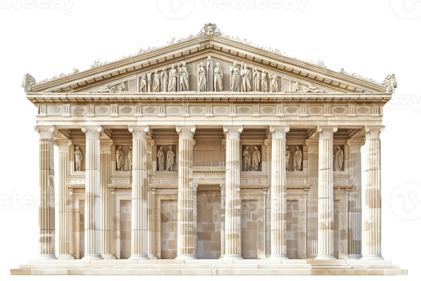 Historical neoclassical building with columns, showcasing architectural elegance, detailed ...