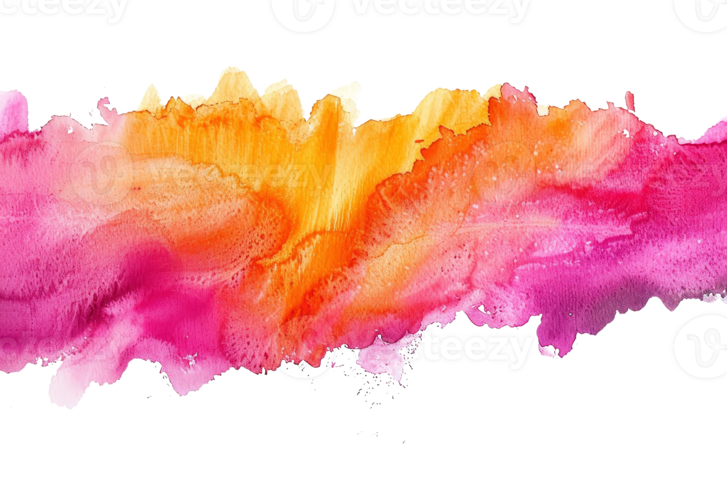 Abstract watercolor painting. Pink, orange and yellow colors. 51686215 PNG