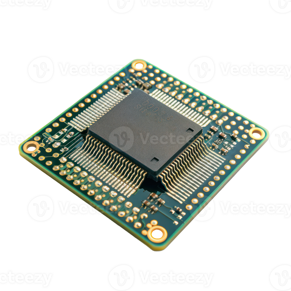 Cpu Computer Microchips Isolate On Transparency Background 51688704 Png