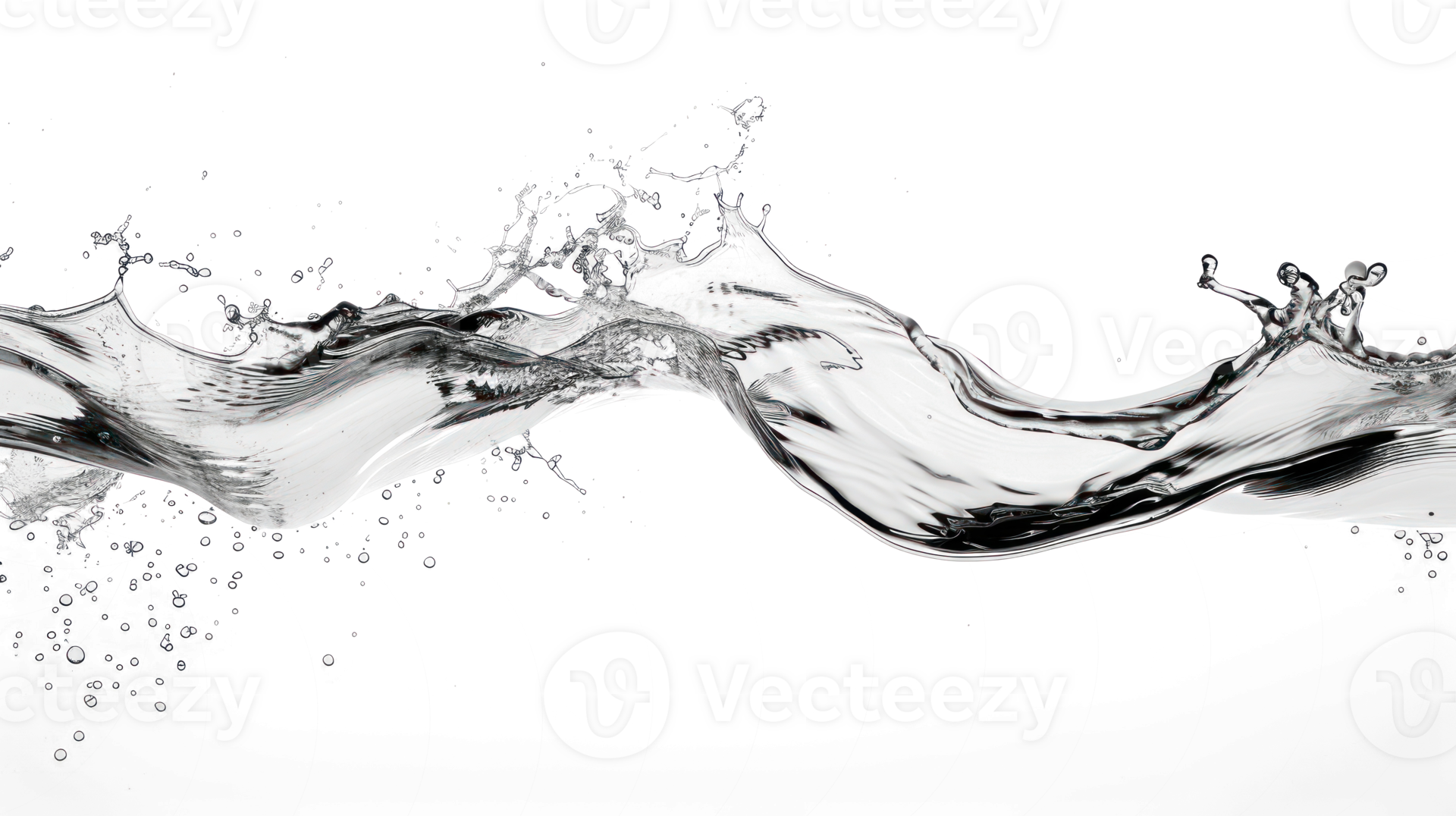 A Splash Of Water On A Curve Shape Bold Lines Stunning Isolate On Transparency Background