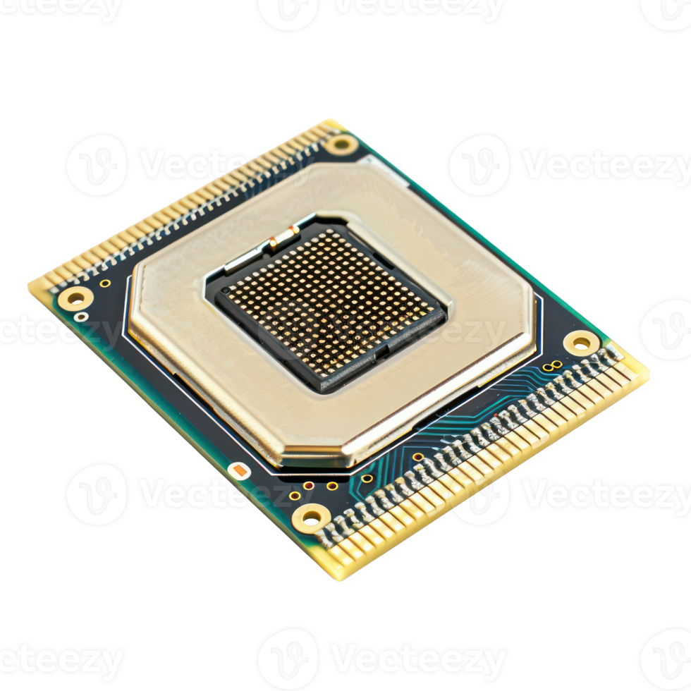Cpu Computer Microchips Isolate On Transparency Background 51689826 Png
