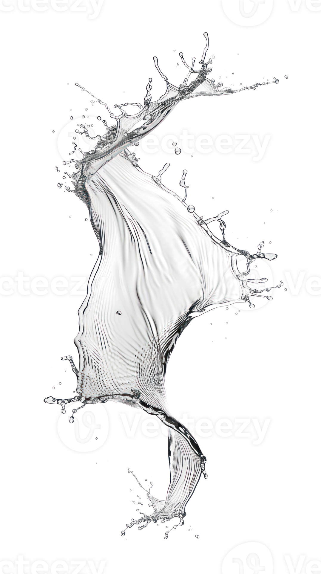 A Splash Of Water On A Curve Shape Bold Lines Stunning Isolate On Transparency Background