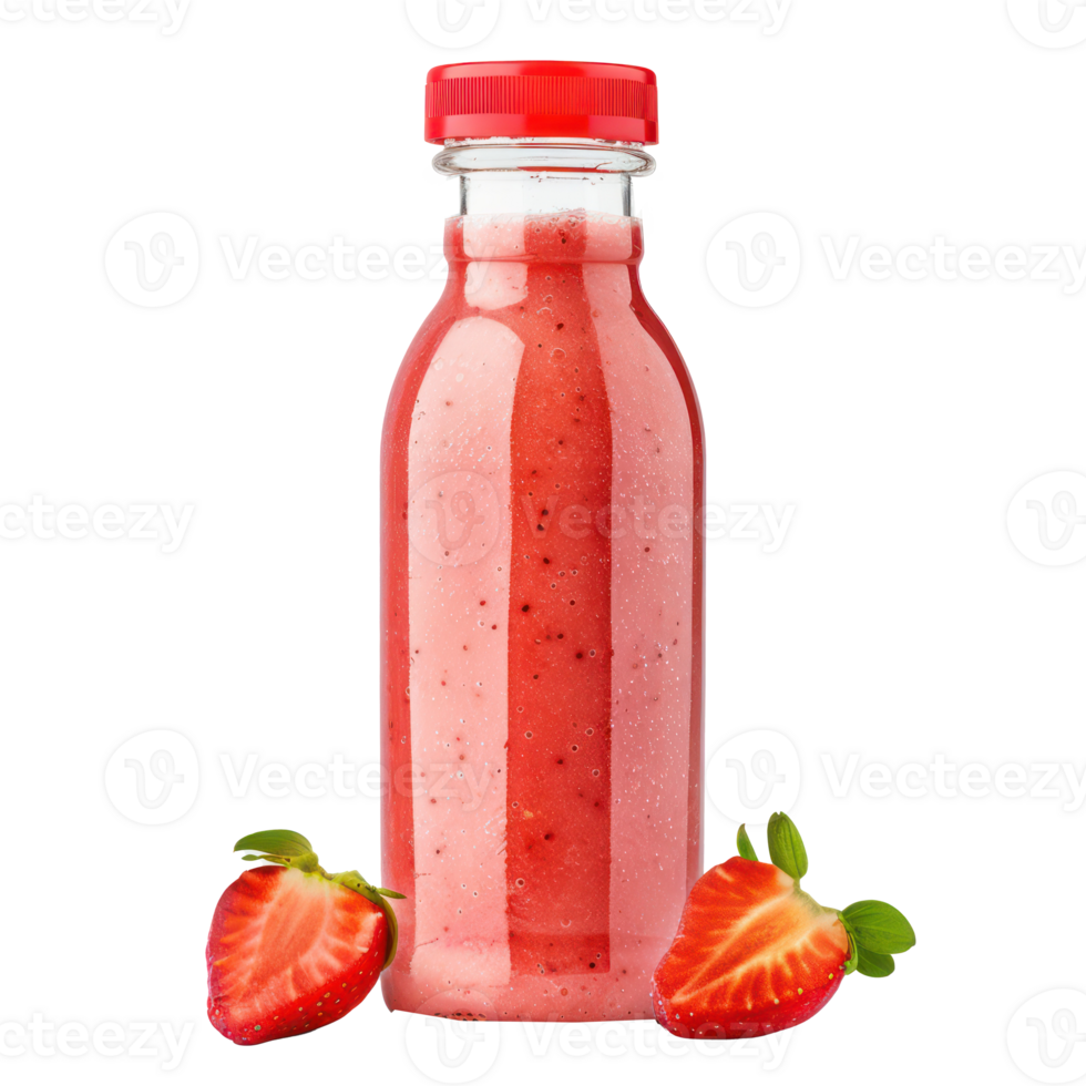 strawberry smoothies bottle isolated on transparency background 51690034 PNG