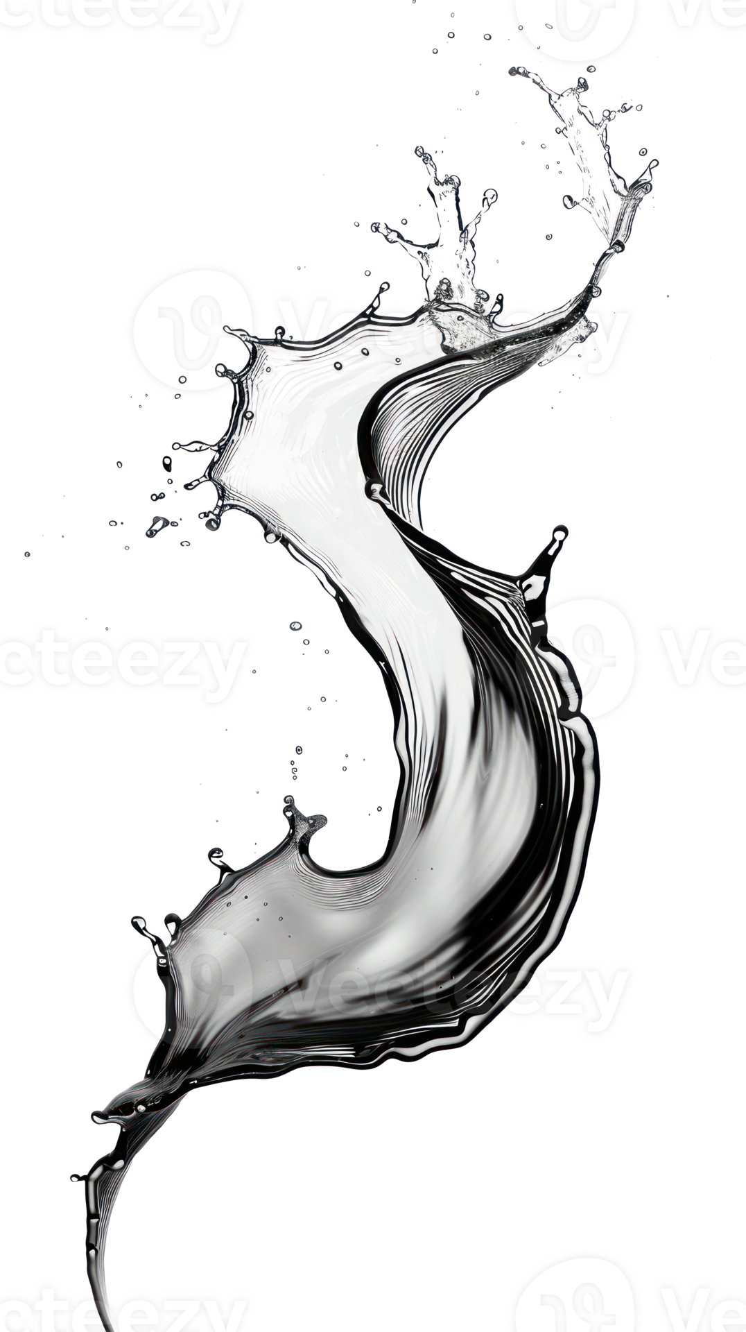 A Splash Of Water On A Curve Shape Bold Lines Stunning Isolate On Transparency Background