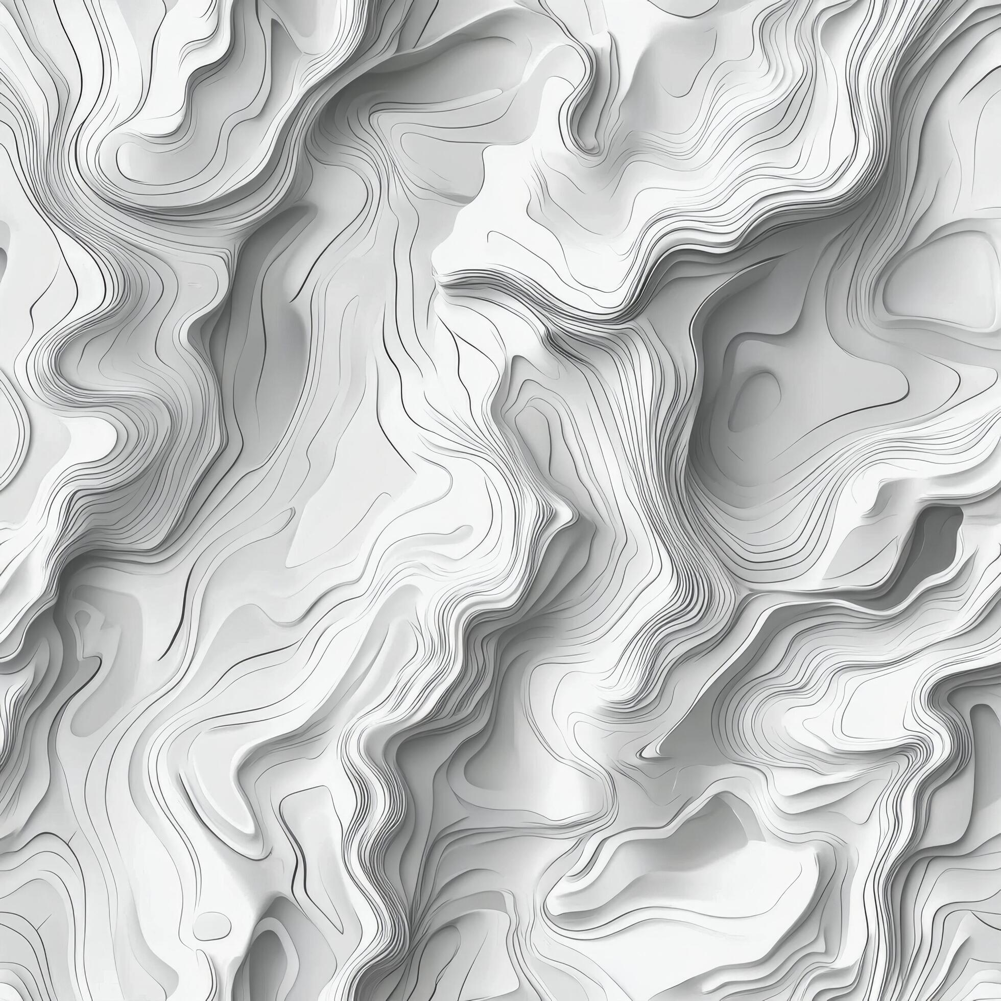 Abstract White Texture With Flowing Lines And Contours Creating A Soft