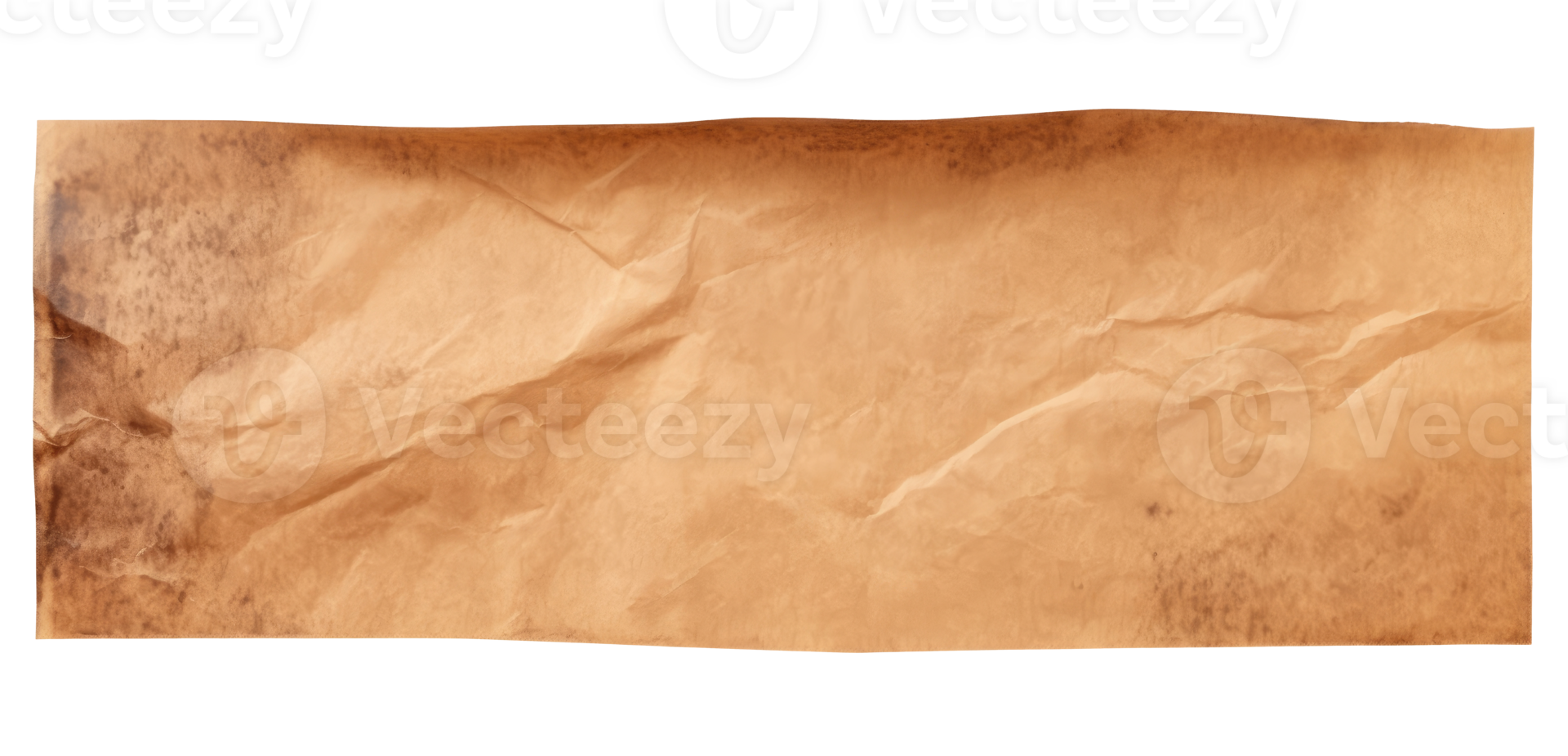 Old crumpled brown paper sheet isolated on transparent background ... Old crumpled brown paper sheet isolated on transparent background ...