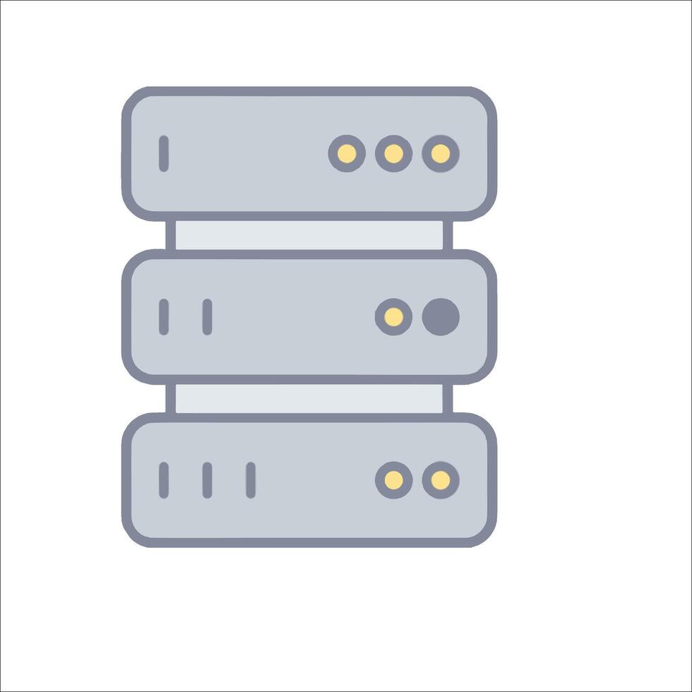 A stack of servers with a yellow button 51717287 Vector Art at Vecteezy