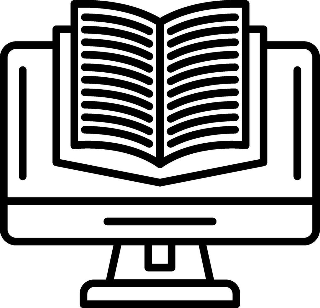 An open book on a computer monitor 51725727 Vector Art at Vecteezy