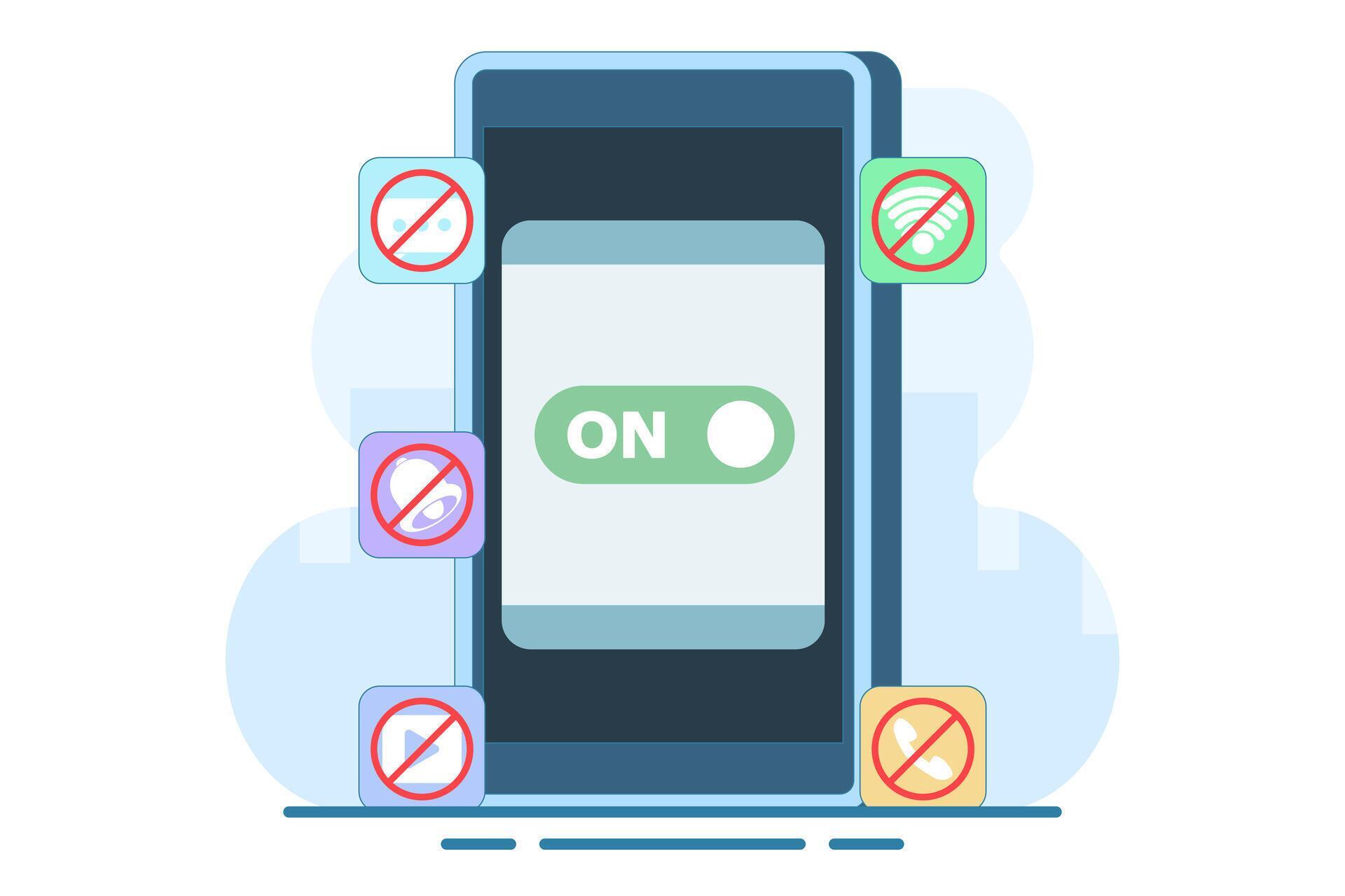 Concept of Activating Do Not Disturb mode on screen. feature on mobile ...