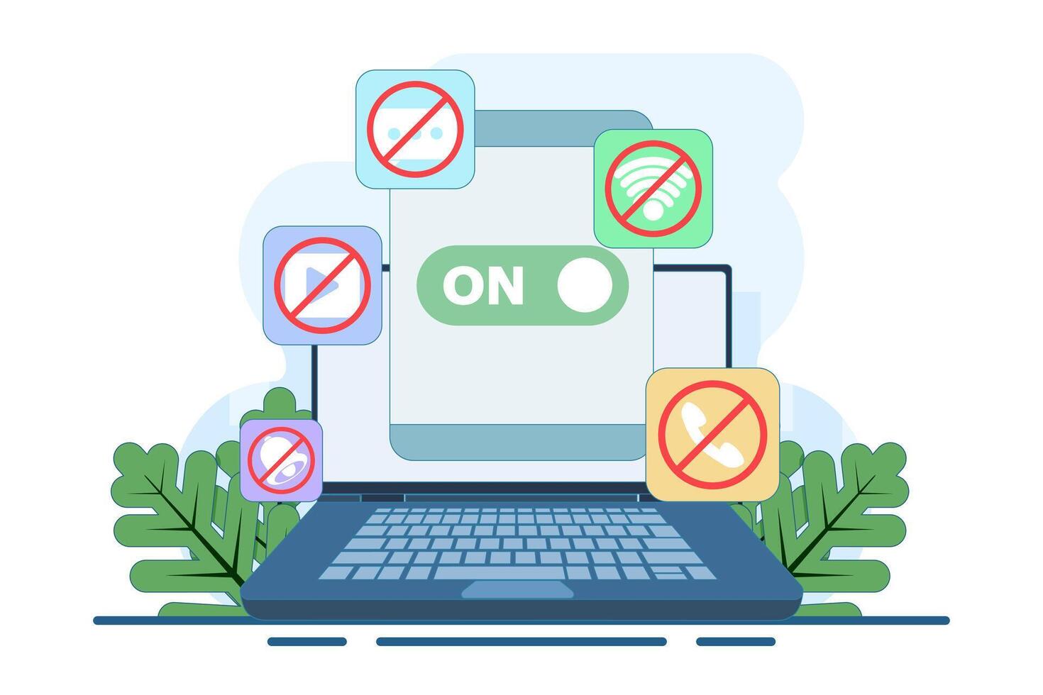 Concept of Activating Do Not Disturb mode on screen. feature on mobile ...