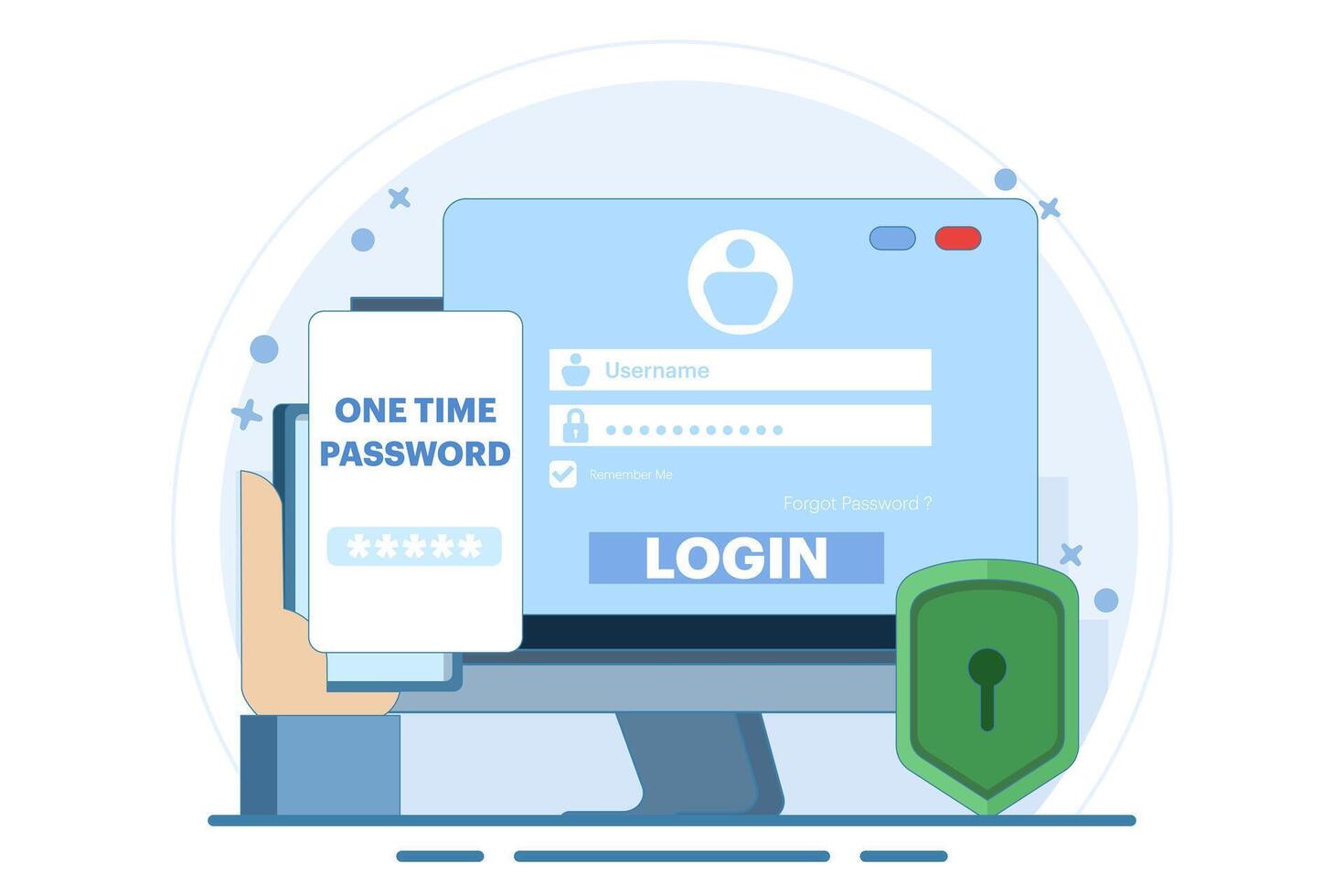 The Concept Of Logging Into A Website Or Application Using Two Steps