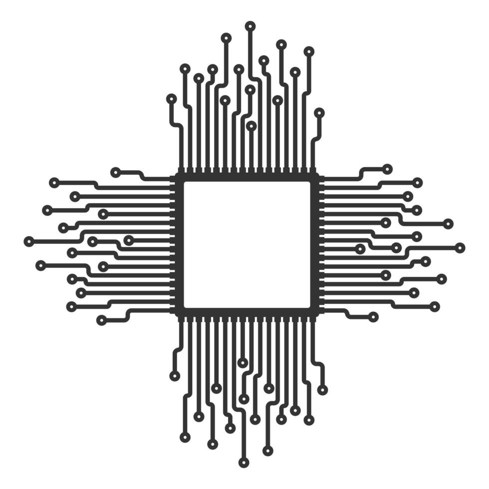 AI, CPU, GPU microchip icon, Machine learning micro chip symbol, ML ...
