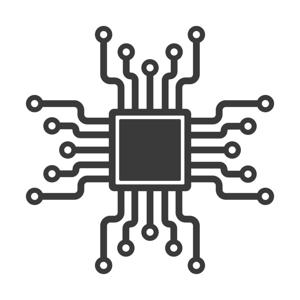 Ai Cpu Gpu Microchip Icon Machine Learning Micro Chip Symbol Ml Icon Artificial