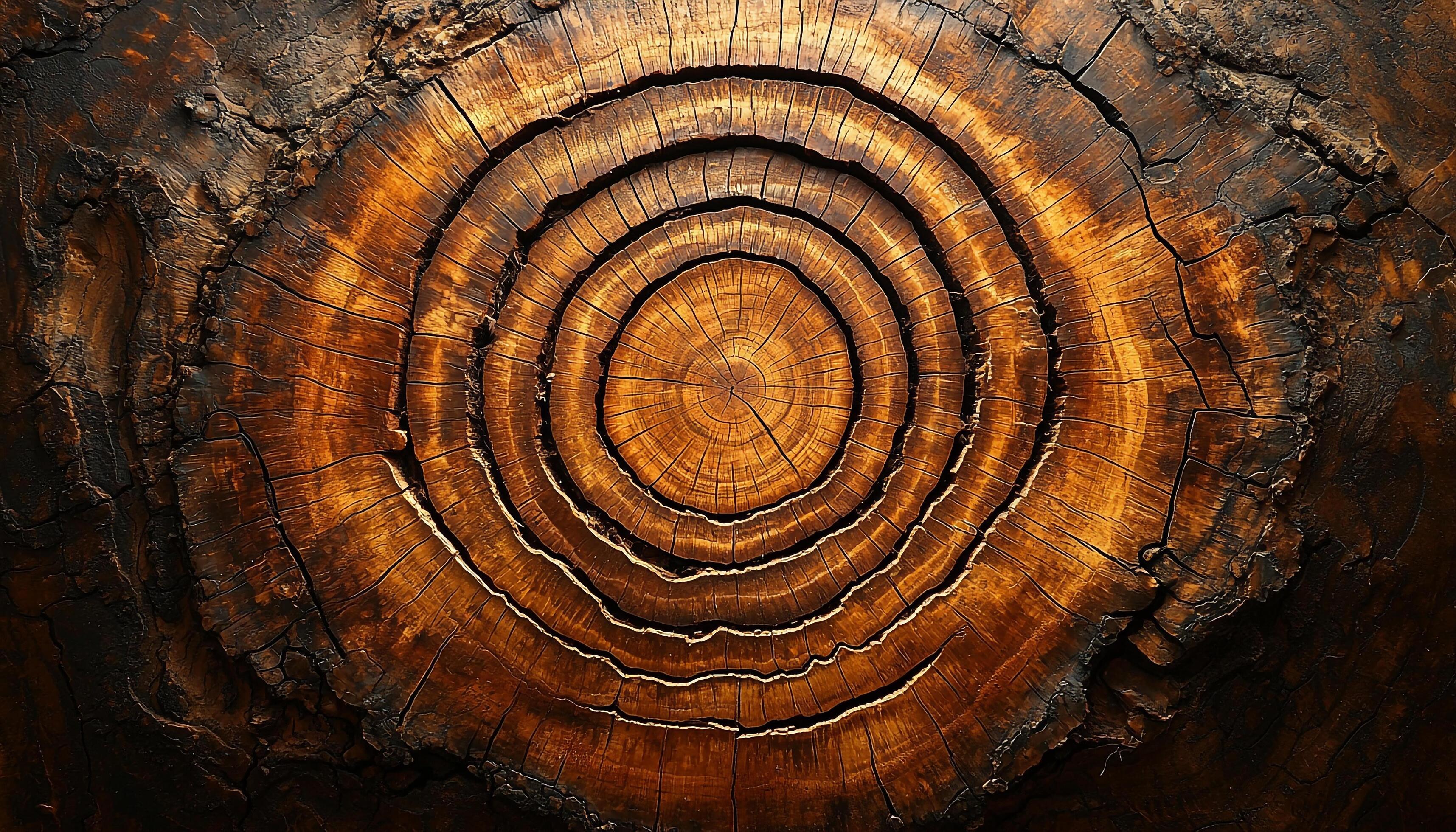 Tree trunk cross section shows concentric tree rings generated by AI 51731996 Stock Photo at ...