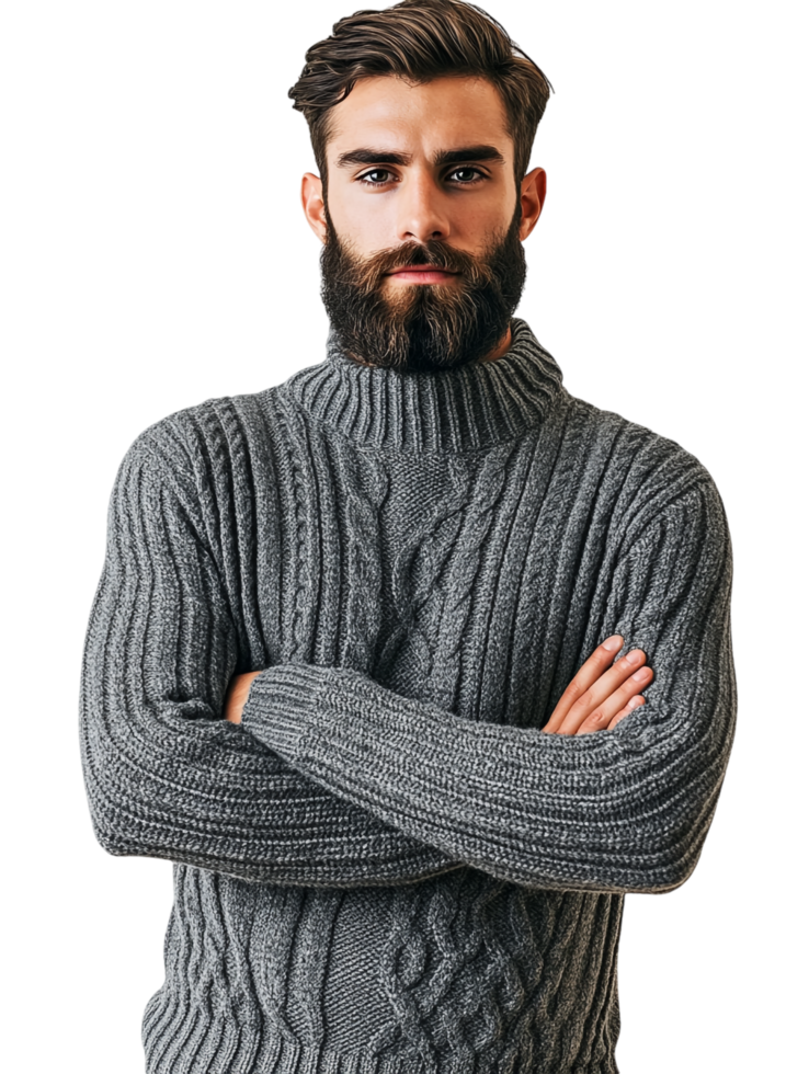 A man with a beard and a sweater 51765385 PNG