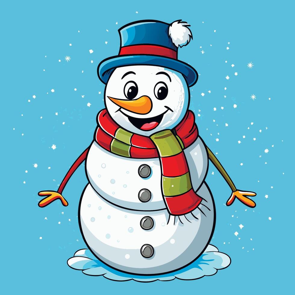 Cartoon Snowman Vector Art Icons and Graphics for Free Download