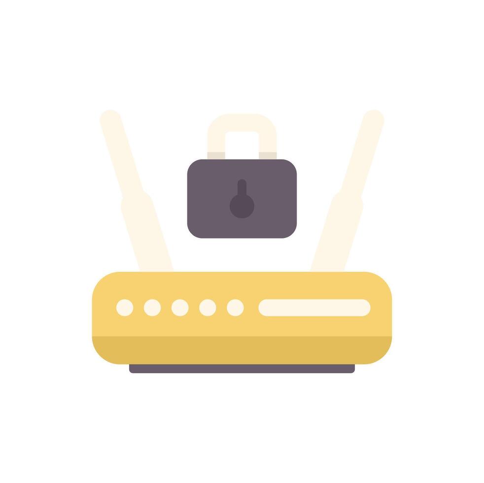 Wireless router being secured with a padlock for wifi security 51771607 Vector Art at Vecteezy