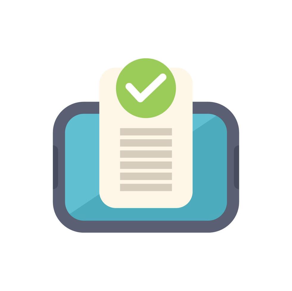 Mobile phone validating document with green check mark icon 51771686 ...